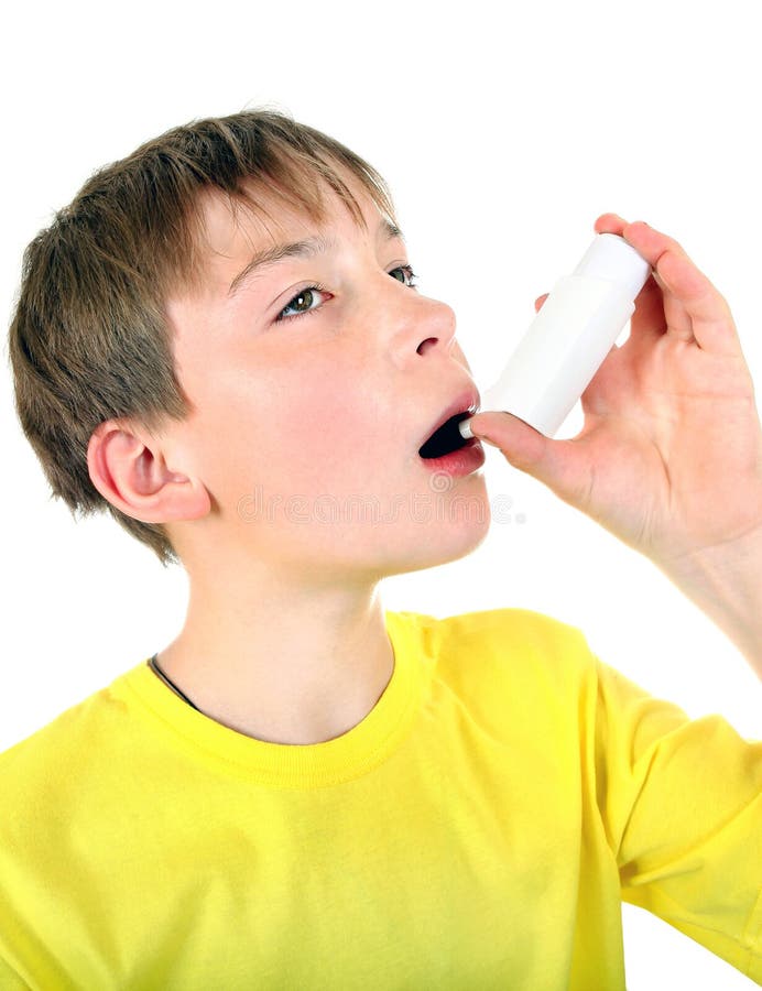 Kid with Inhaler stock image. Image of holding, remedy - 62036521