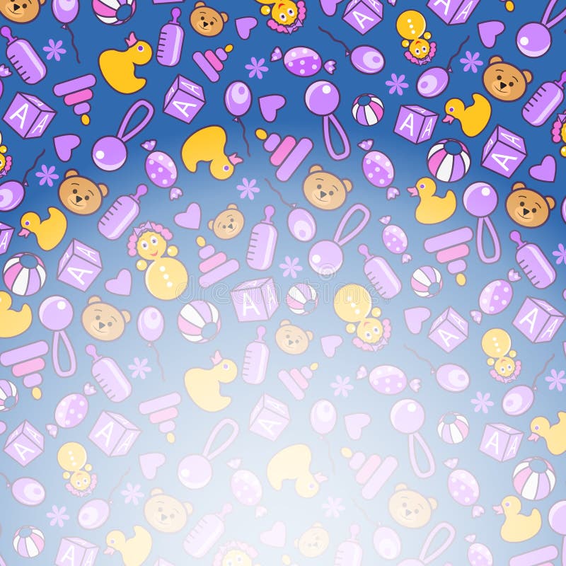 Kid Invitation Card with Child Toy Background Stock Vector ...