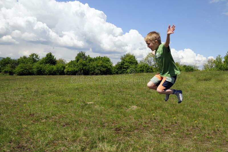 Kid jumping stock photo. Image of jumping, happy, sports - 7427010