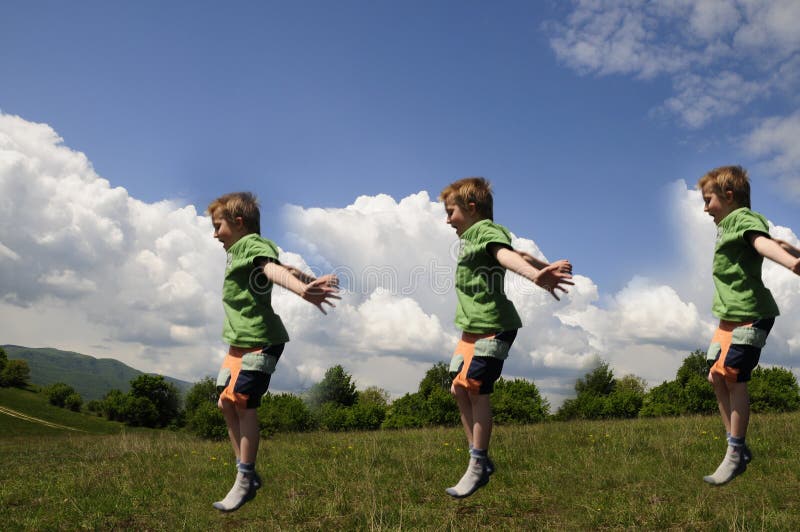 Kid jumping stock image. Image of vacation, running, child - 7433211