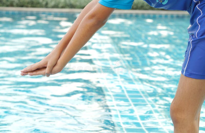 Kid Jumping in To the Swimming Pool Stock Photo - Image of enjoying ...
