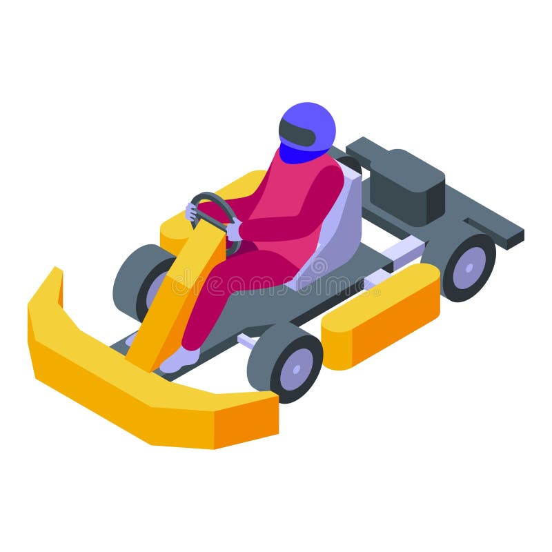 Kid Kart Racer Icon Isometric Vector. Ready for Fast Start Stock ...