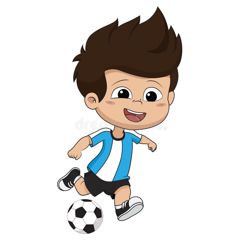 Kid kicks a ball. stock vector. Illustration of isolated - 116141159