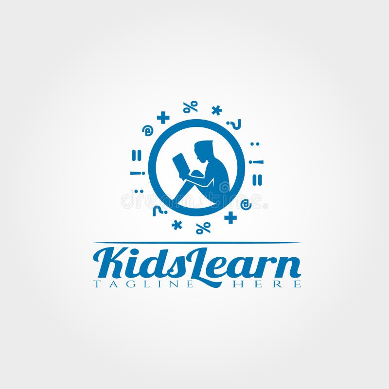 Kid Learning Logo Template,Children Learning Icon Design Stock Vector ...