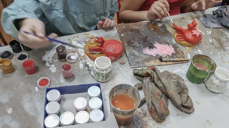 Kid Learning Painting Drawing Art Concept. Stock Illustration ...