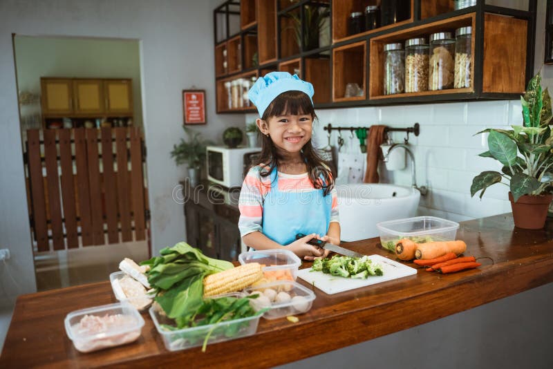 Kid Learning To Cook at Home Stock Image - Image of love, lifestyle ...