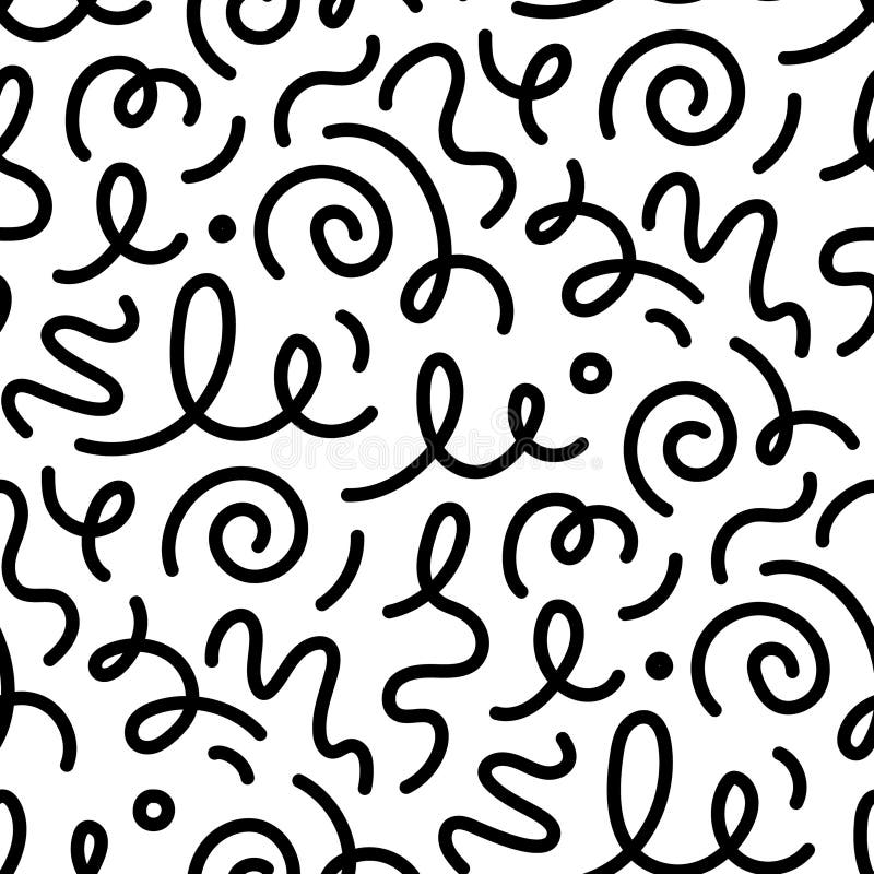 Kid Line Abstract Shape Seamless Pattern. Abstract Cute Children Party ...