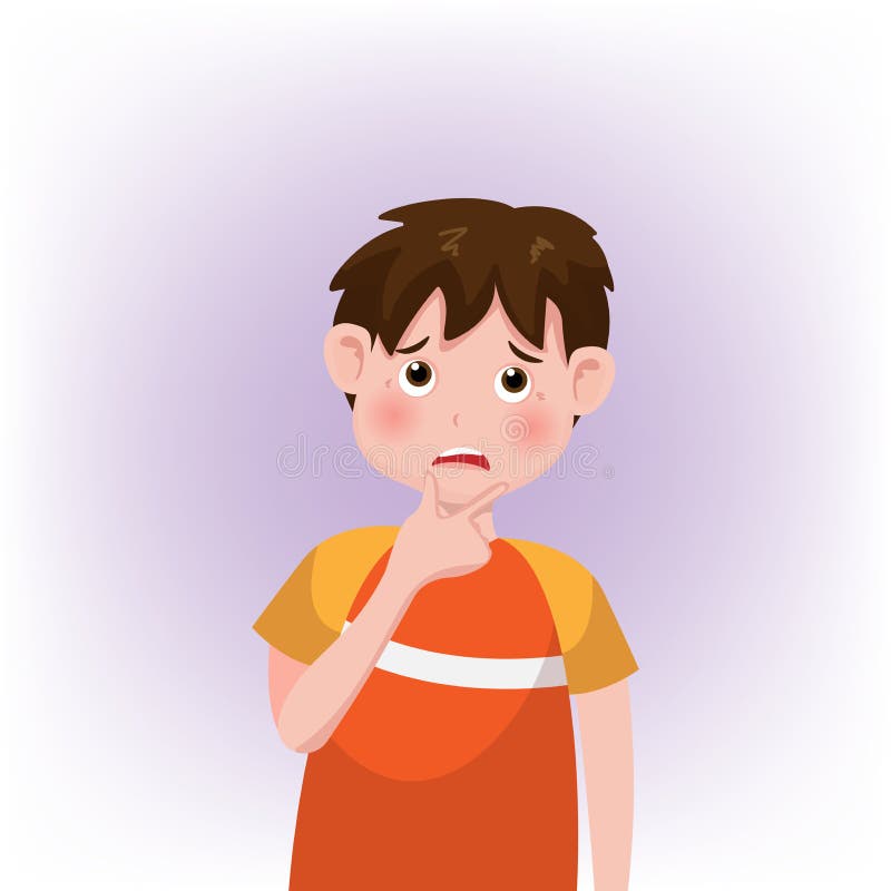 Kid or Little Boy Thinking. Vector Illustration Design Stock Vector ...