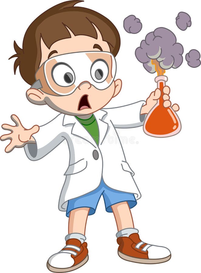 Kid Makes Science Experiment Stock Vector - Illustration of exploding ...