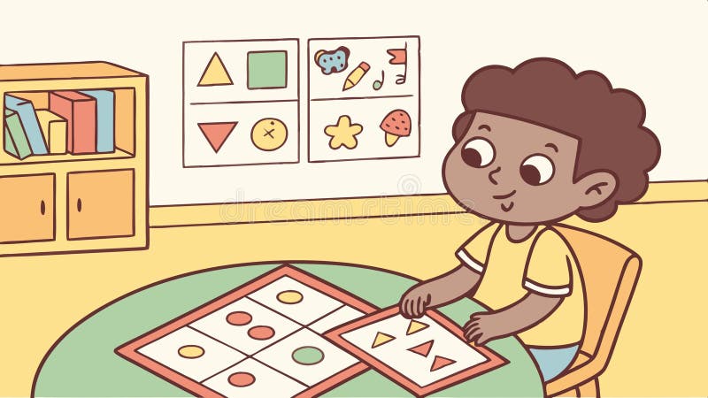 Kid Matching Shapes Game, Classroom Learn, Cognitive Skill, Educational ...