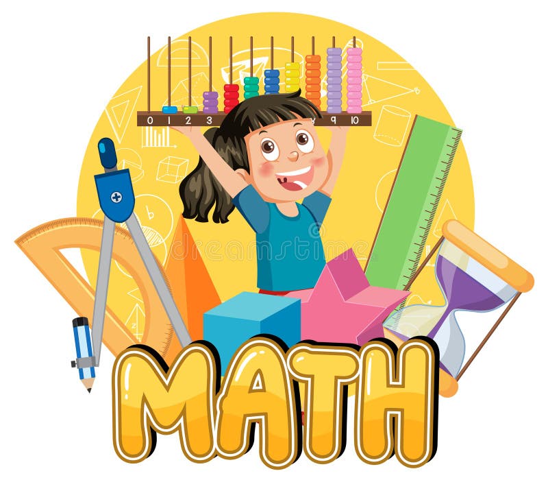Kid with Math Element Banner Stock Vector - Illustration of logo ...