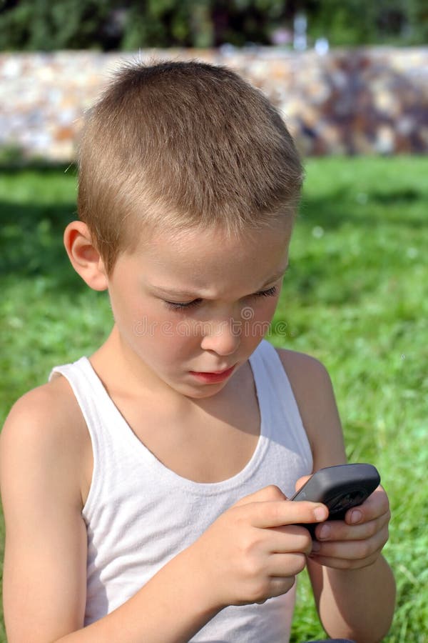 Child Texting stock photo. Image of male, looking, vertical - 21370998