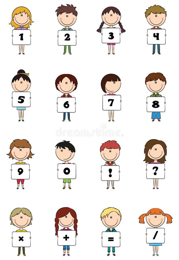 Kid Numbers & Symbols stock vector. Illustration of collection - 24601804