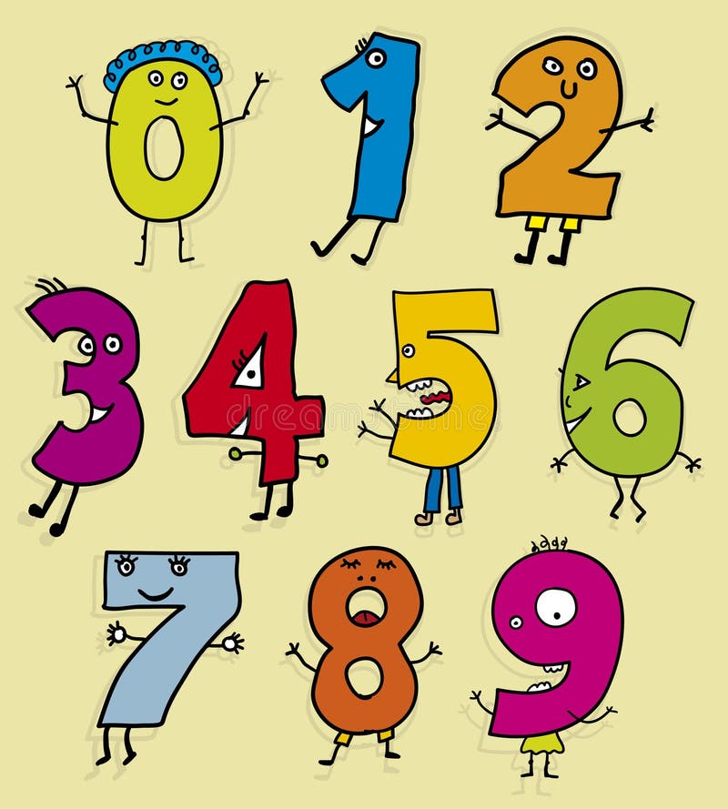 Cartoon Numbers. Add To Abc Set. Vector Stock Vector - Illustration of ...
