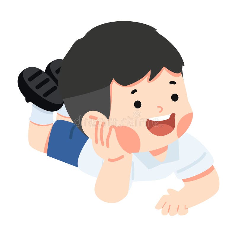 Kid Playful Student Lying Down Stock Vector - Illustration of playing ...