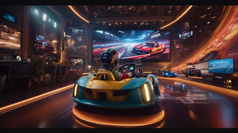 A Kid Playing a Car Race in the House Stock Photo - Image of fashion ...