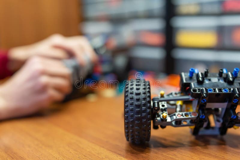 Close Up of a Machine Toy Part Made of Engineering Constructor on the ...