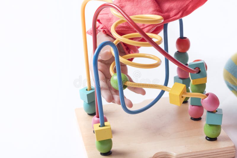 Kid is Playing with Different Shapes of Blocks and Moving it Aro Stock ...