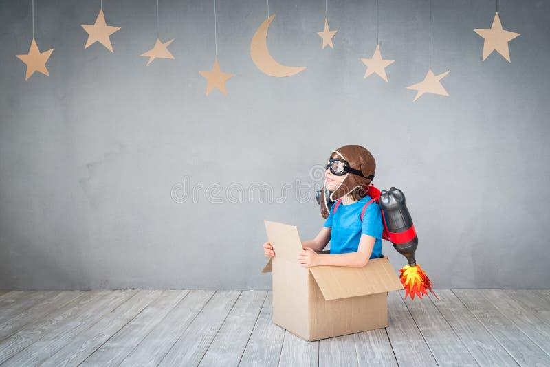 Kid Playing with Jet Pack at Home Stock Image - Image of inspiration ...