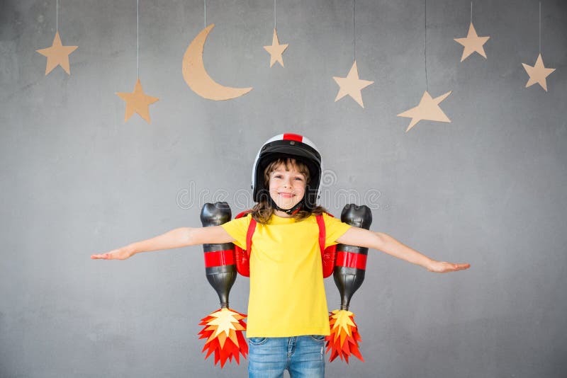 Kid Playing with Jet Pack at Home Stock Image - Image of jetpack ...
