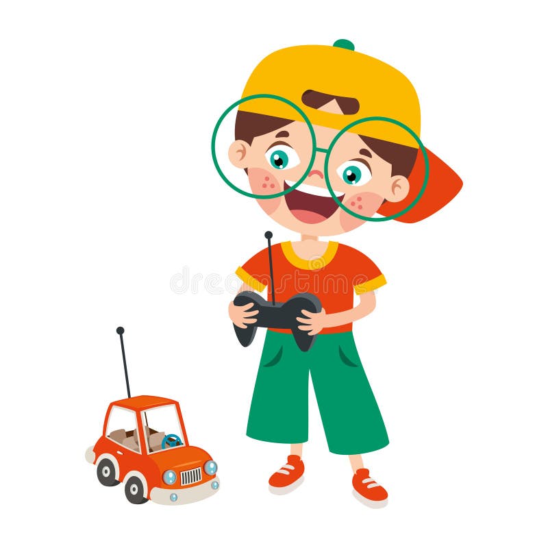 Kid Remote Control Car Stock Illustrations – 202 Kid Remote Control Car ...