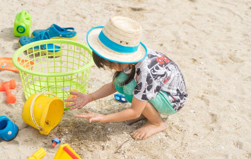 Kid is Playing with Sand Box Stock Photo - Image of japanese, sand ...