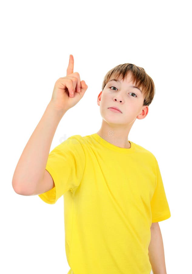 Kid pointing up stock photo. Image of show, happy, cheerful - 48842890