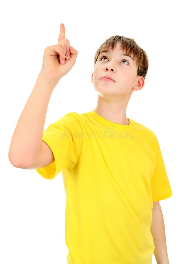 Kid Pointing Up stock photo. Image of childhood, concept - 51451002