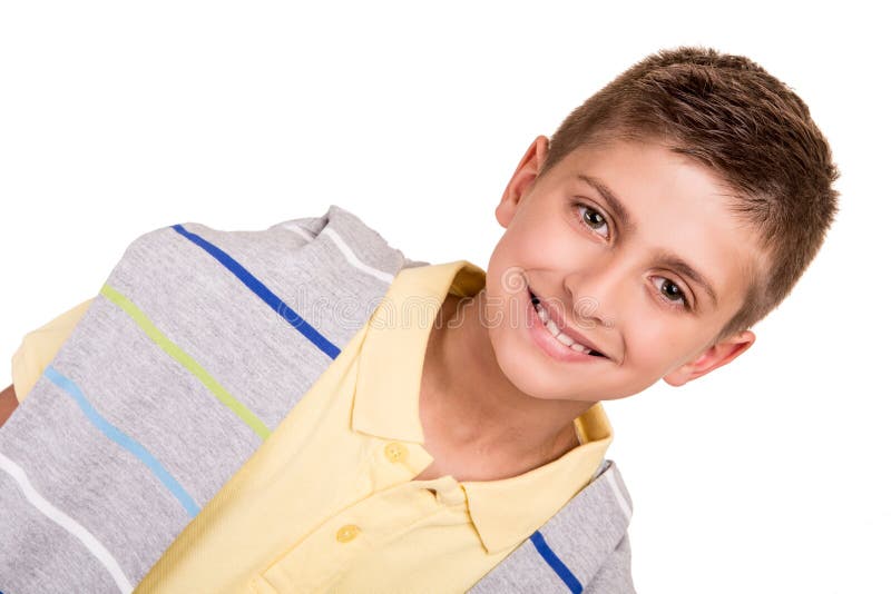 Boy posing over white stock image. Image of eyes, cute - 44166415