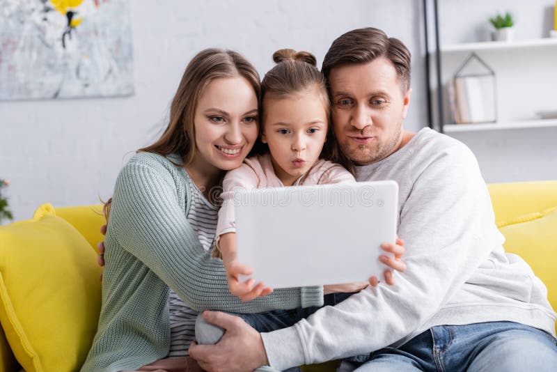 Kid Pouting Lips while Taking Selfie Stock Photo - Image of ...