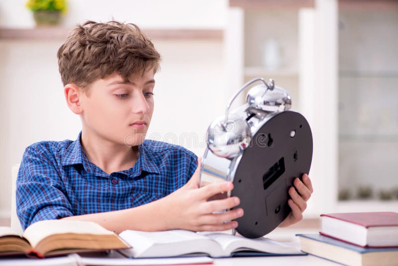 Kid Preparing for School at Home Stock Image - Image of clock, missing ...