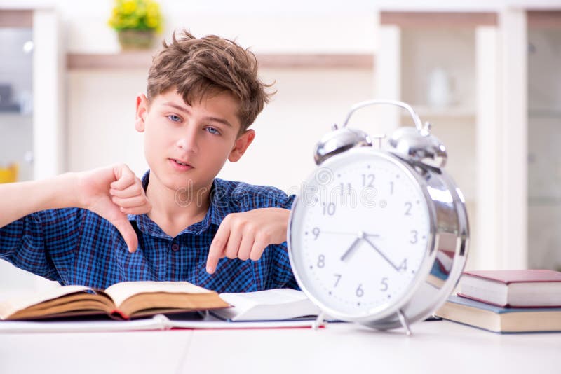 Kid Preparing for School at Home Stock Photo - Image of exam, reading ...