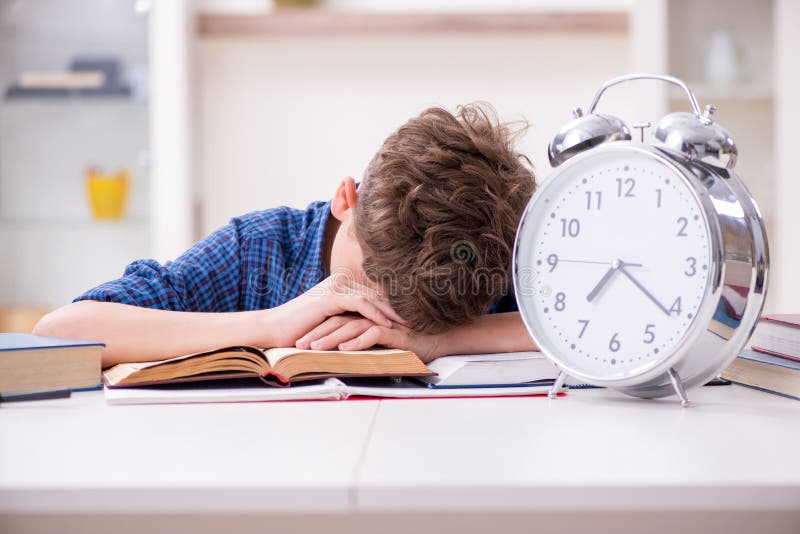 Kid Preparing for School at Home Stock Photo - Image of lesson, asleep ...