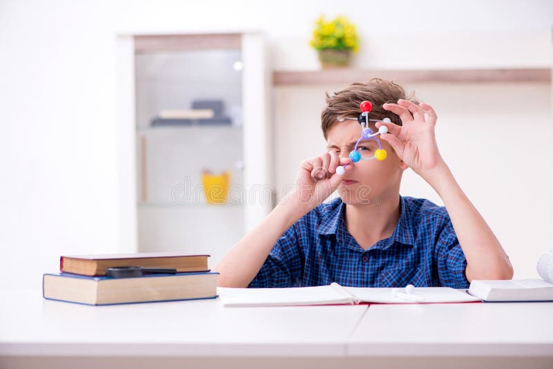 Kid Preparing for School at Home Stock Photo - Image of homework ...
