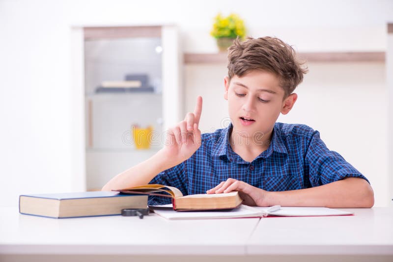 Kid Preparing for School at Home Stock Image - Image of primary ...