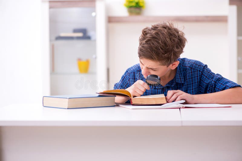 Kid Preparing for School at Home Stock Image - Image of elementary ...