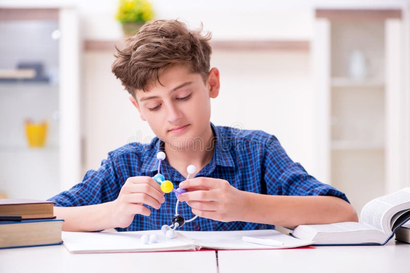 Kid Preparing for School at Home Stock Photo - Image of home, exam ...