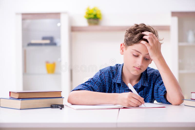 Kid Preparing for School at Home Stock Image - Image of educational ...
