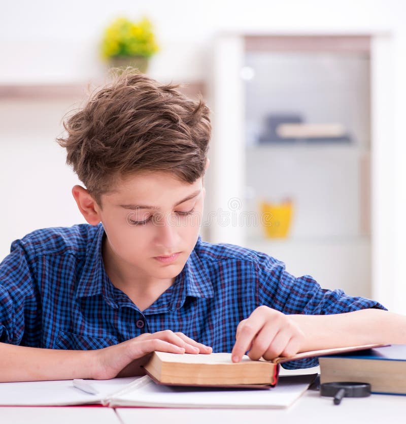 Kid Preparing for School at Home Stock Image - Image of childhood ...
