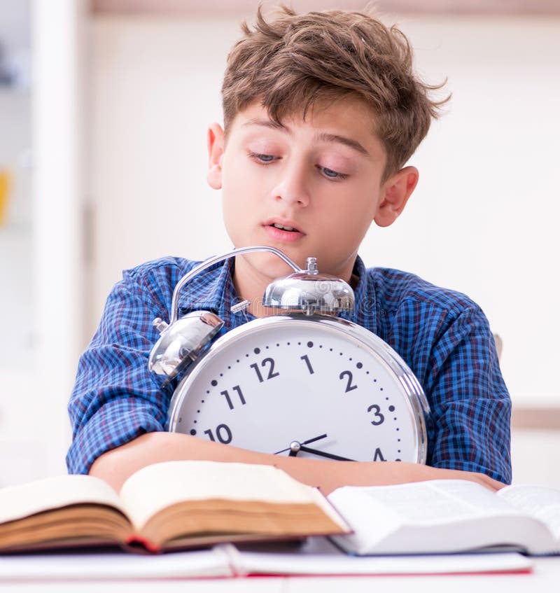 Kid Preparing for School at Home Stock Photo - Image of alarm, home ...