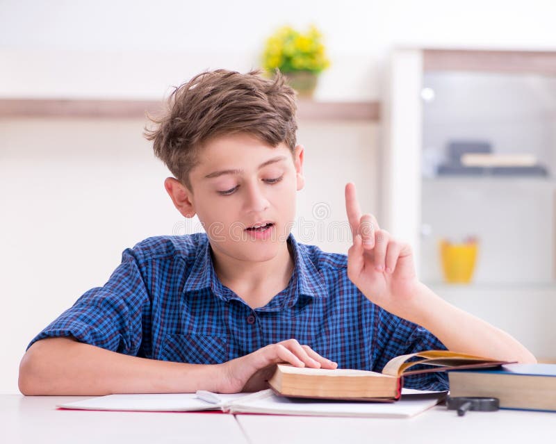 Kid Preparing for School at Home Stock Photo - Image of home, child ...