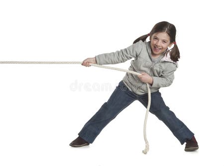 Kid pulling rope stock photo. Image of cheerful, casual - 21148828