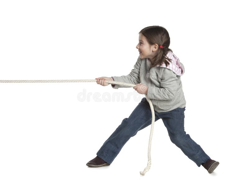 Kid pulling rope stock photo. Image of cheerful, casual - 21148828