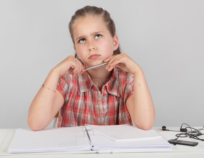 Kid Puzzled Abt Homework Task Stock Image - Image of homework ...