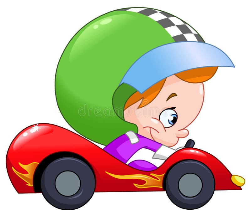 Kid race car driver stock vector. Illustration of cute - 28824661