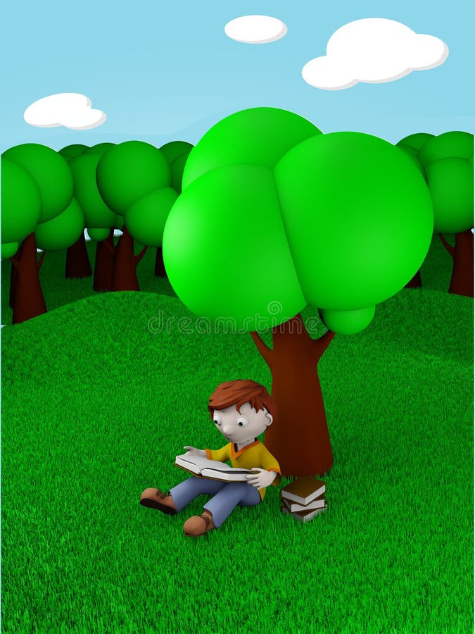 Student Learning Under Tree Stock Illustrations – 176 Student Learning ...
