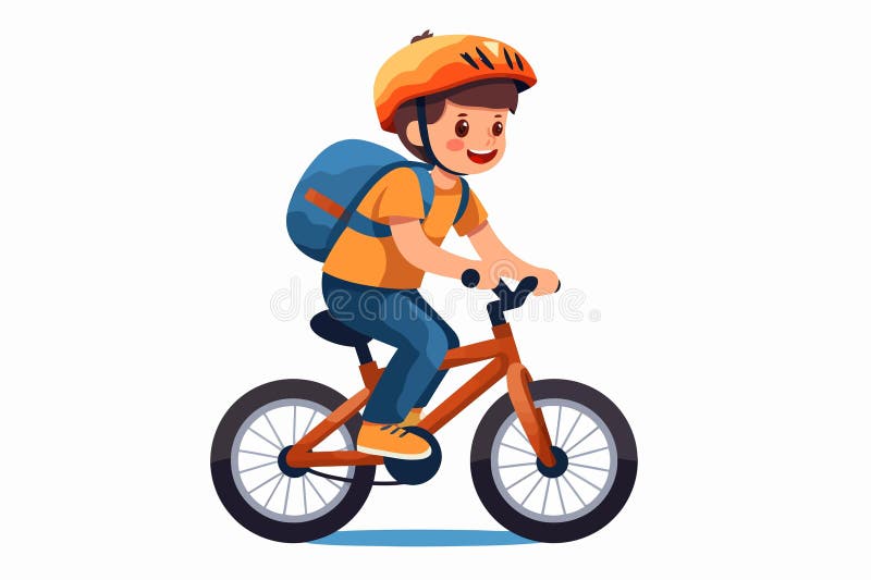 Kid Riding Bicycle Vector Flat Minimalistic Isolated Illustration Stock ...