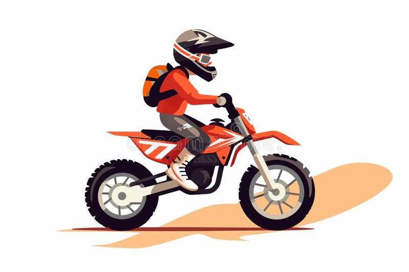 Kid Riding Motor Bike Isolated Vector Style Illustration Stock Vector ...