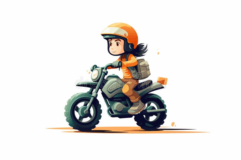 Kid Riding Motor Bike Isolated Vector Style Illustration Stock Vector ...