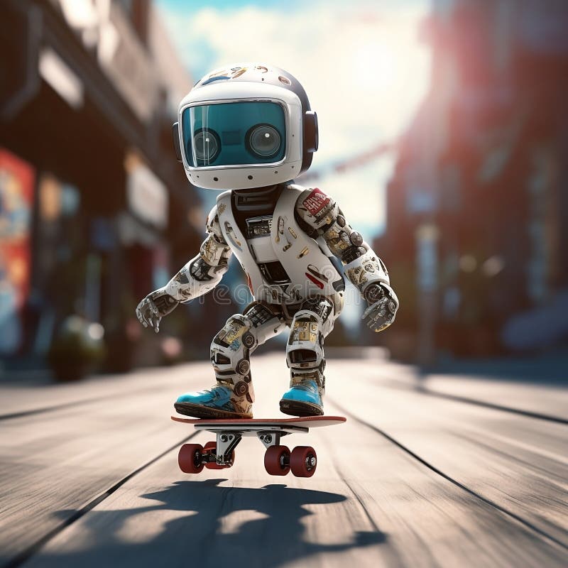 Skateboard Robot Stock Illustrations – 428 Skateboard Robot Stock ...
